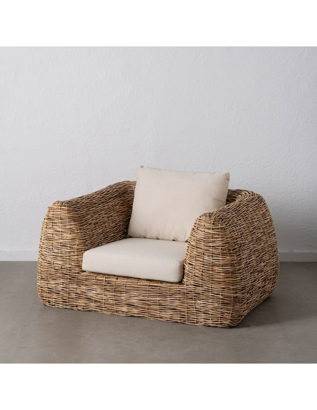 Fauteuil original en Rotin Naturel Tressé Balthazar