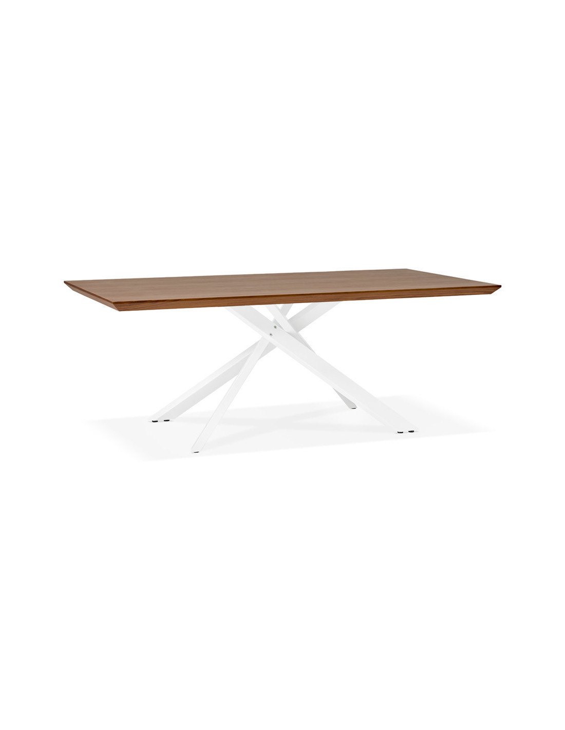 Table à manger design Rectangulaire 8 personnes en Bois Noyer Métal ...