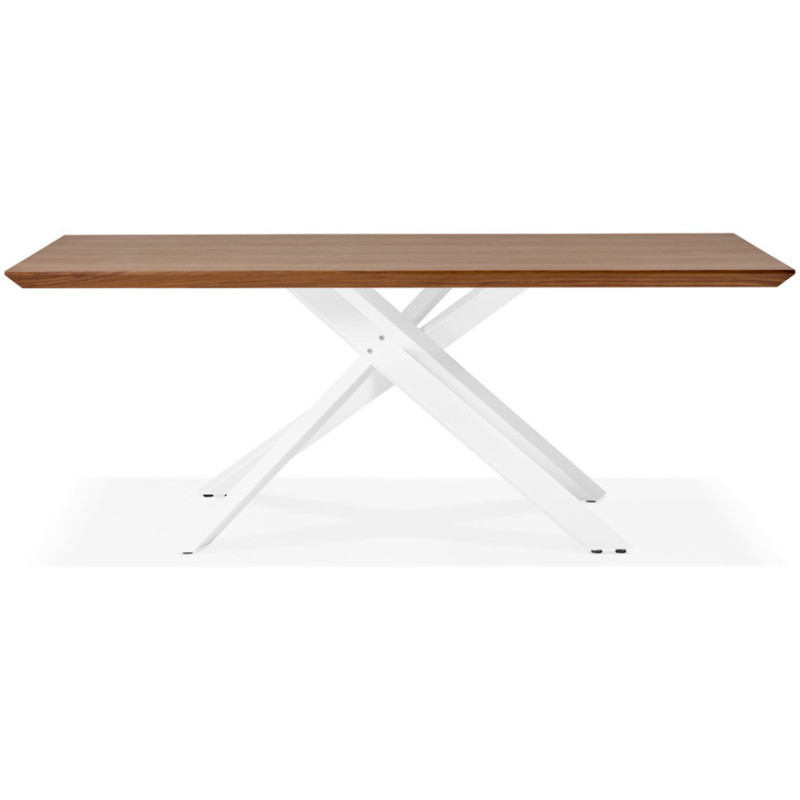 Table à manger design Rectangulaire 8 personnes en Bois Noyer Métal ...