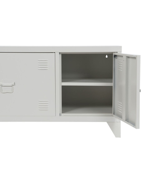 Meuble Tv 3 portes en Métal Blanc Mike