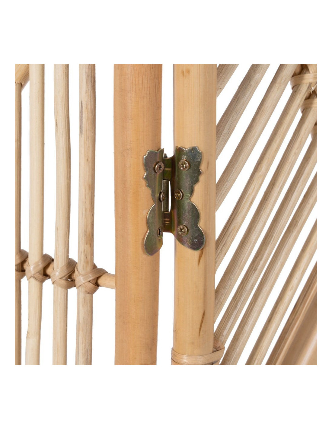 Paravent vintage chic 3 panneaux en Rotin Naturel Rattan