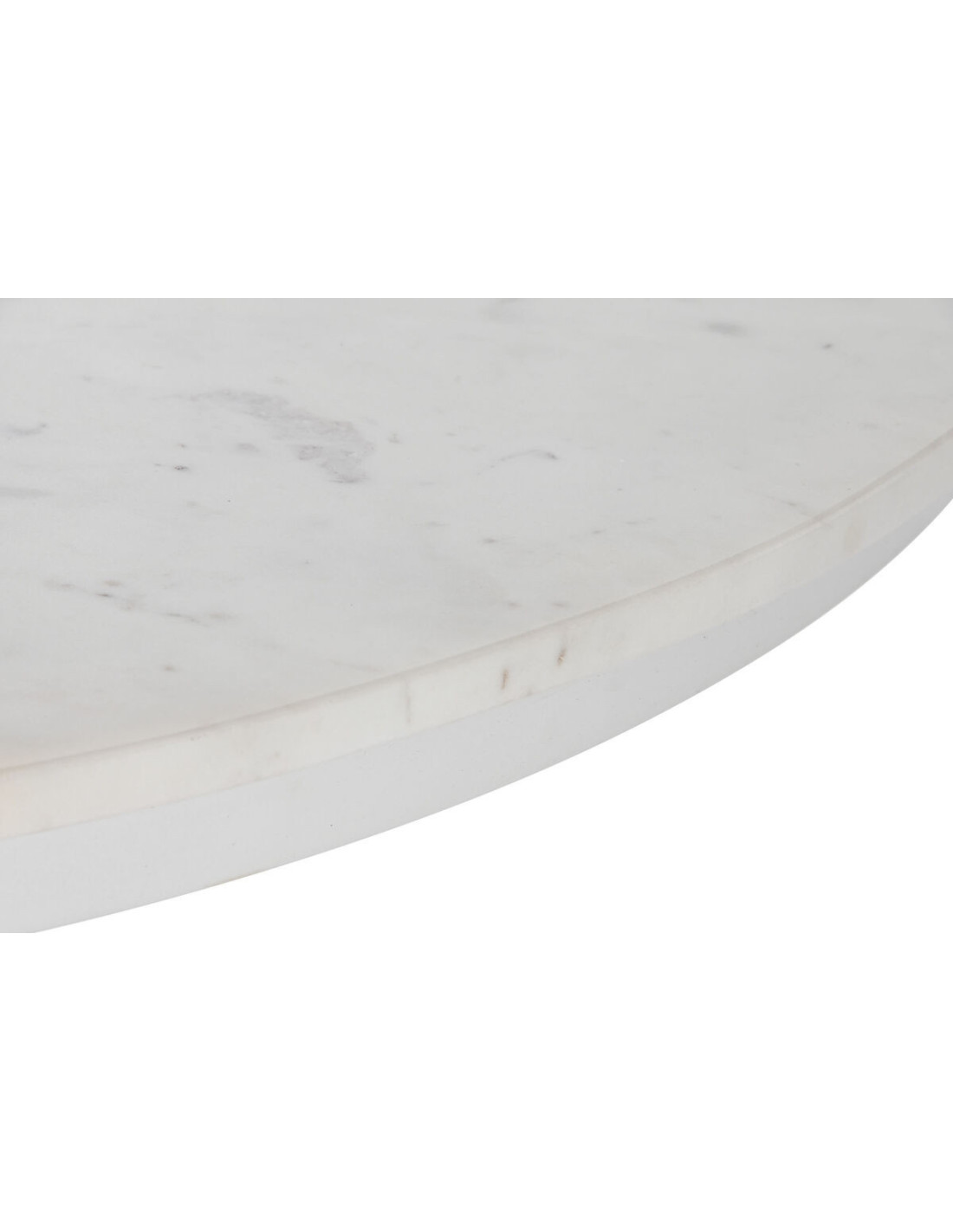 Table à manger Ronde 6 personnes en Marbre Blanc Métal Blanc Deonne