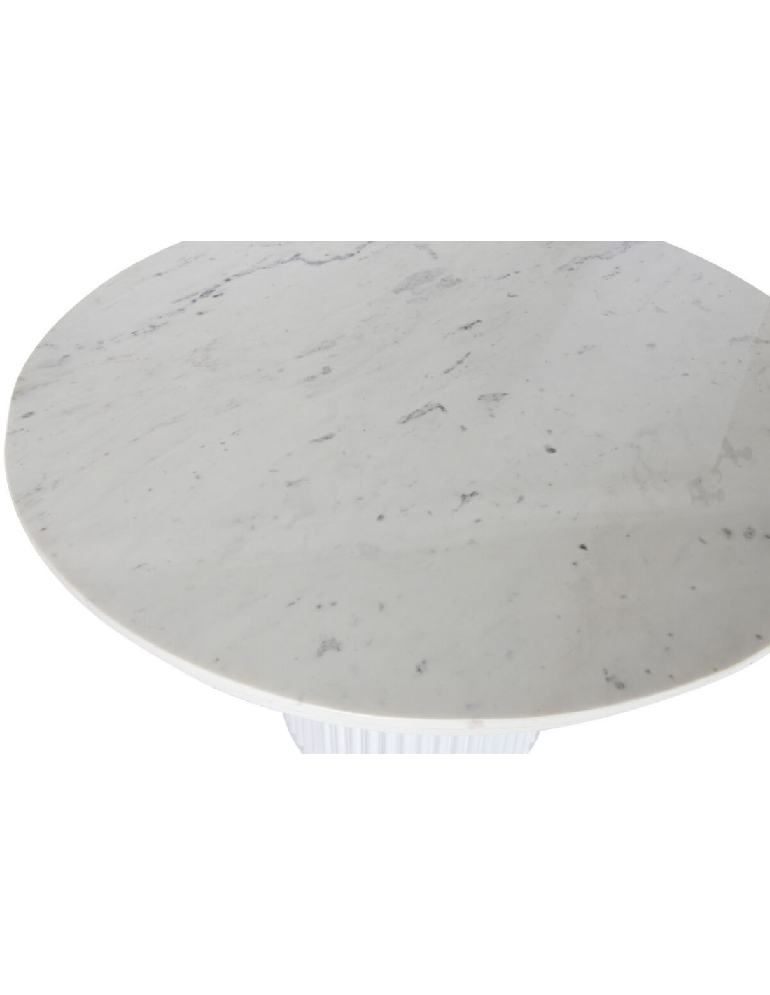 Table à manger Ronde 6 personnes en Marbre Blanc Métal Blanc Deonne