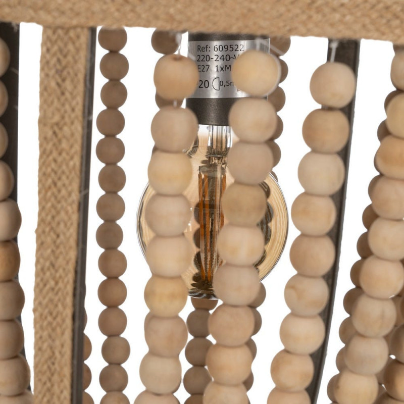 Suspension Originale 40 cm en Bois de Chêne Rotin Naturel Métal Avec ...