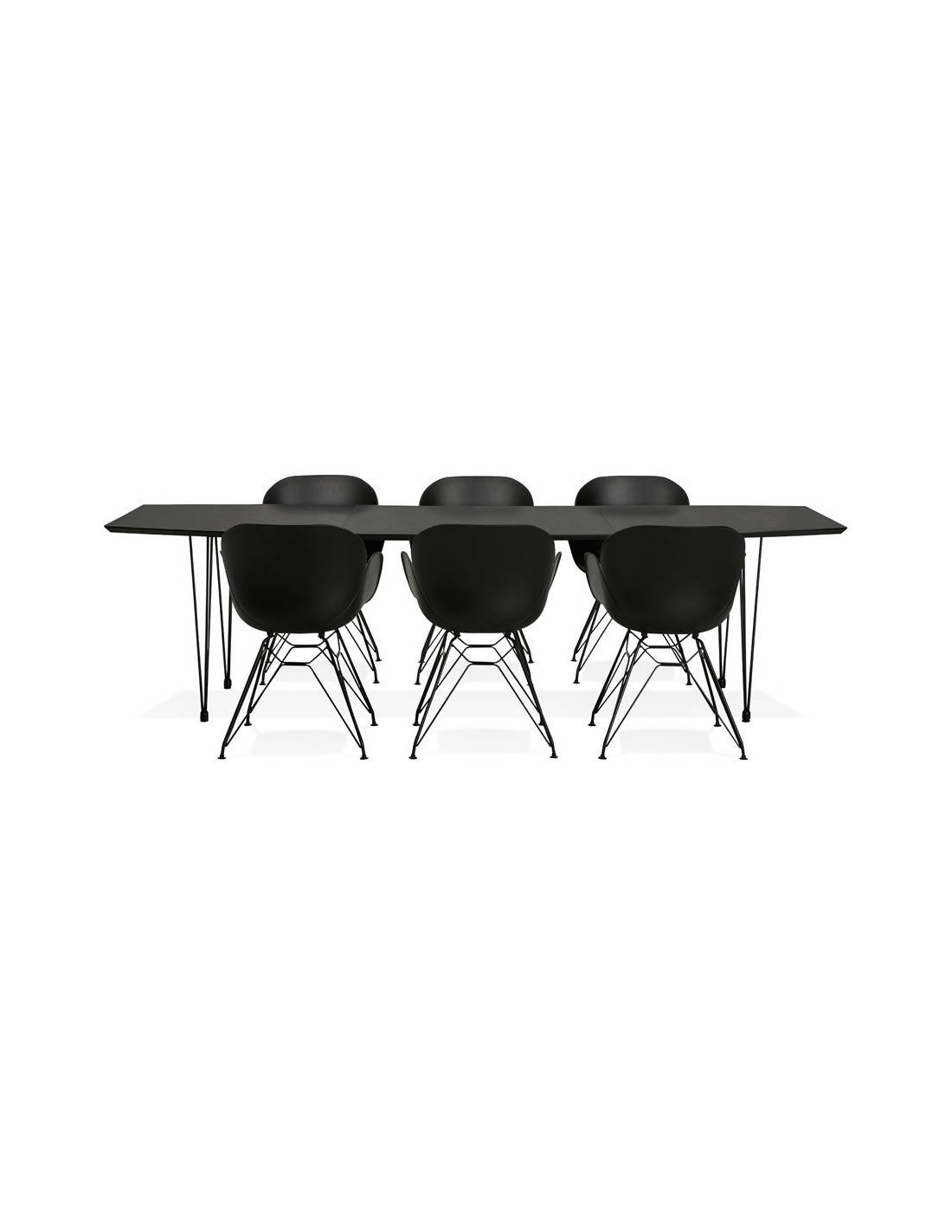 Table à manger design Extensible Rectangulaire 12 personnes en Bois ...