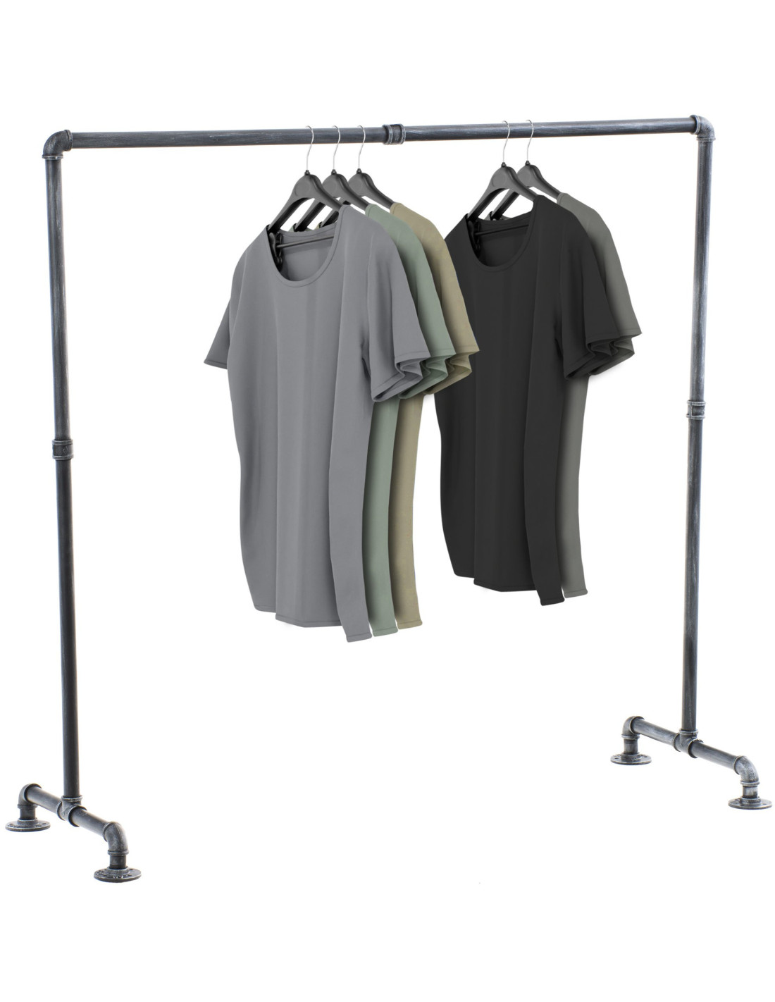 Porte vêtement design industriel 120 cm en Métal Argenté Nick