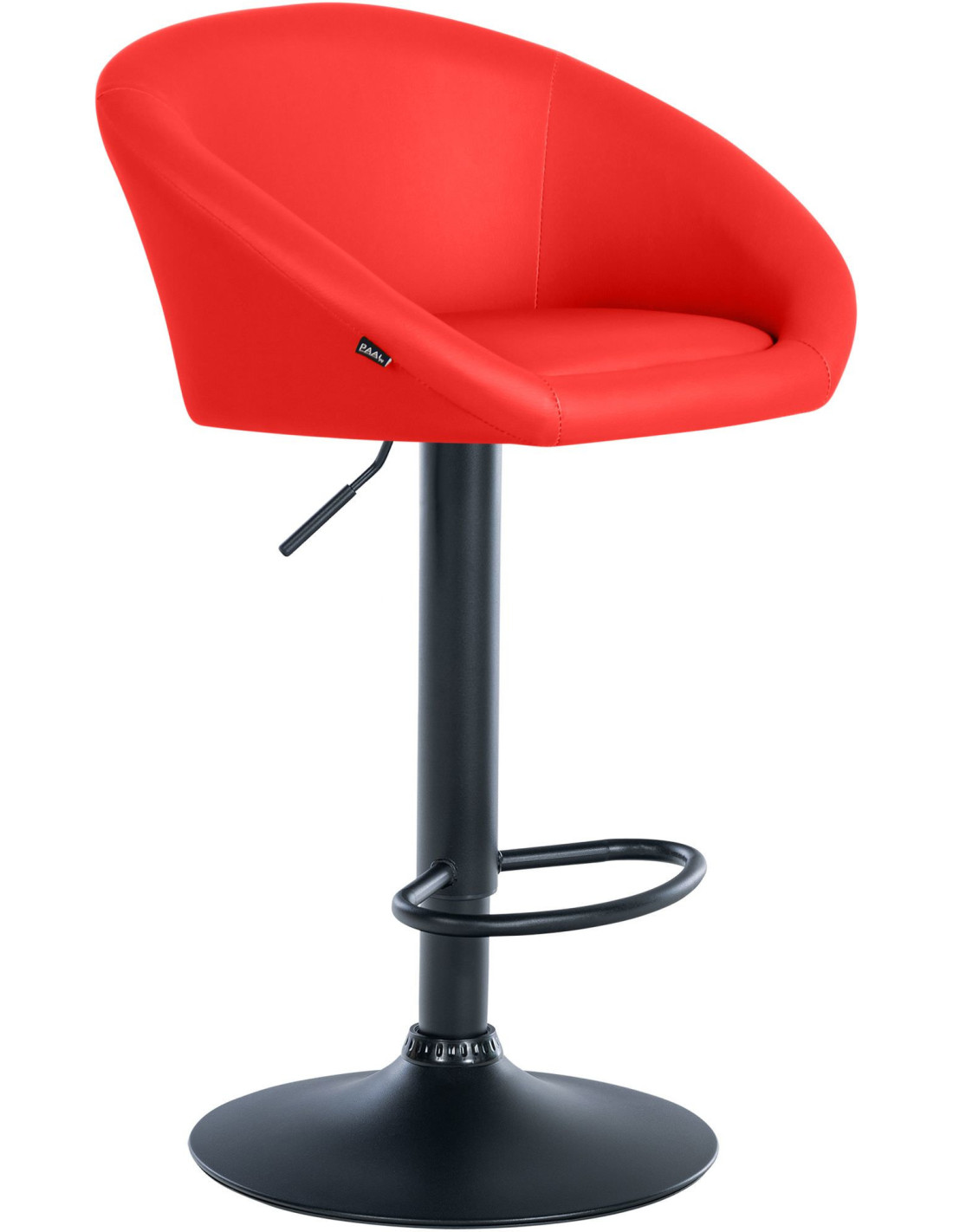 Tabouret de bar original en Polyuréthane Rouge Métal Noir Scando